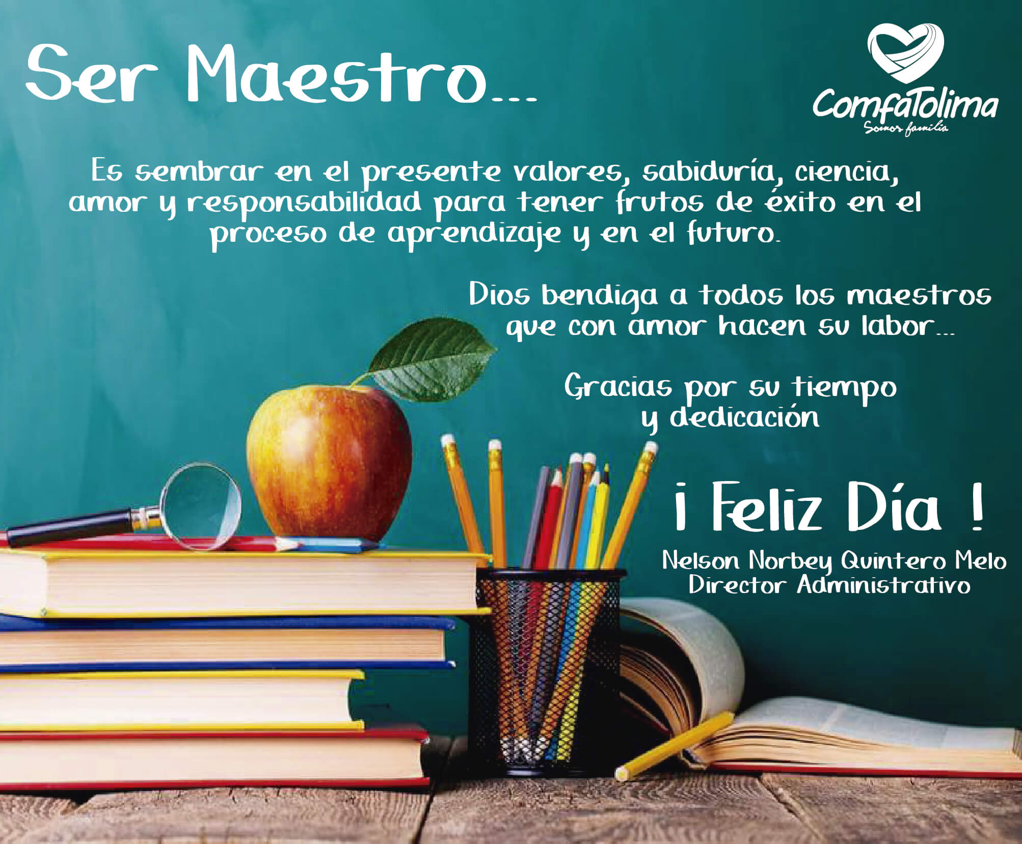 Tarjeta Dia Del Maestro 01 Comfatolima Caja De Compensación Familiar